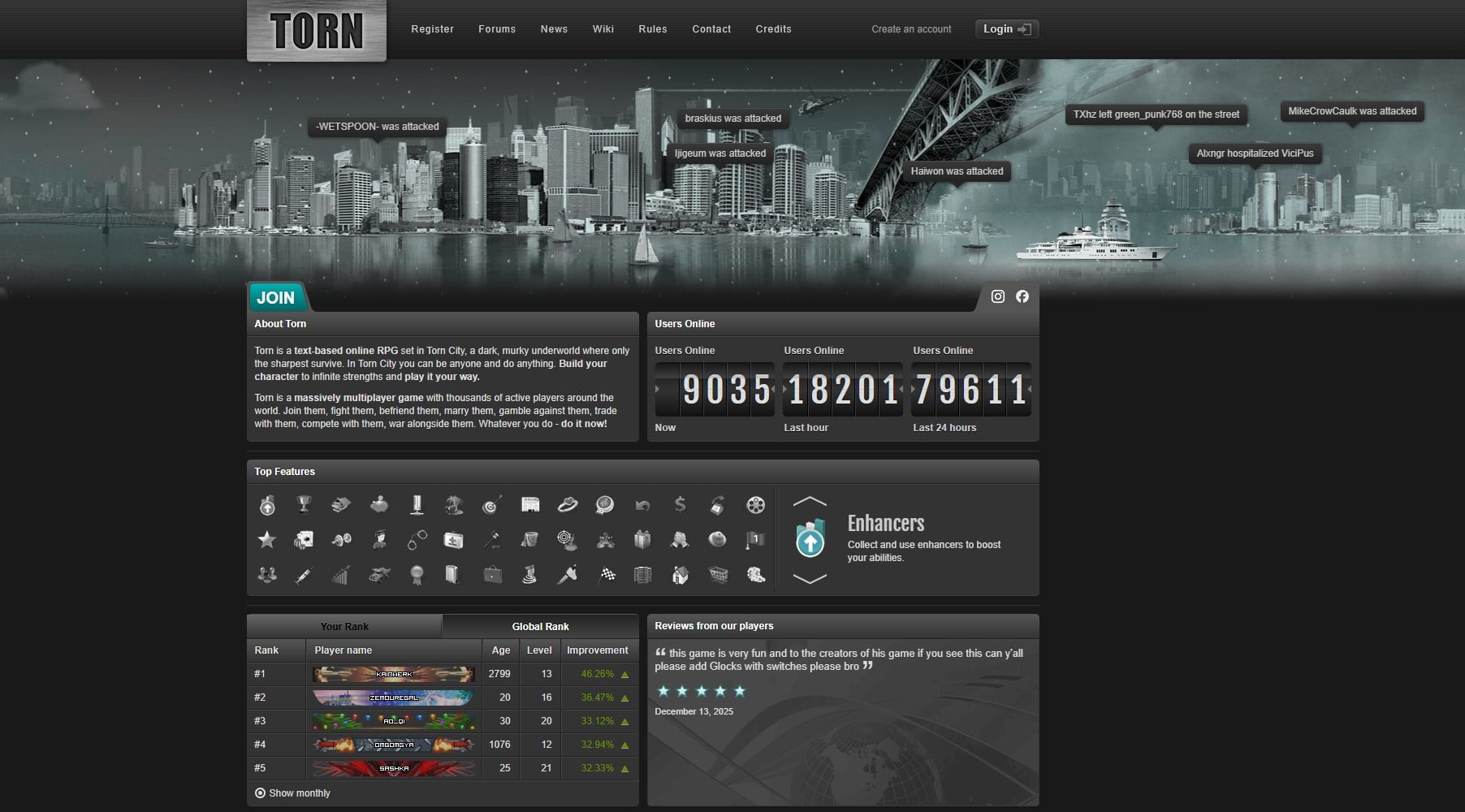 Torn is a 21-year old text-based browser MMO with over 80,000 daily ...